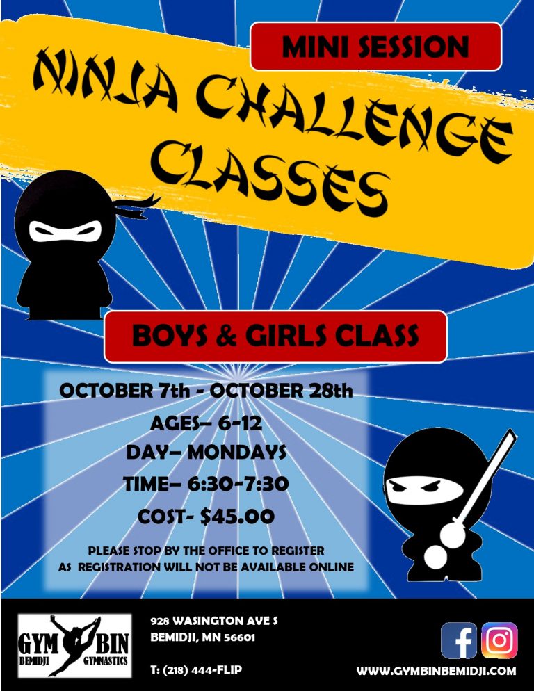 Ninja Challenge Class Poster 2019- Mini Session